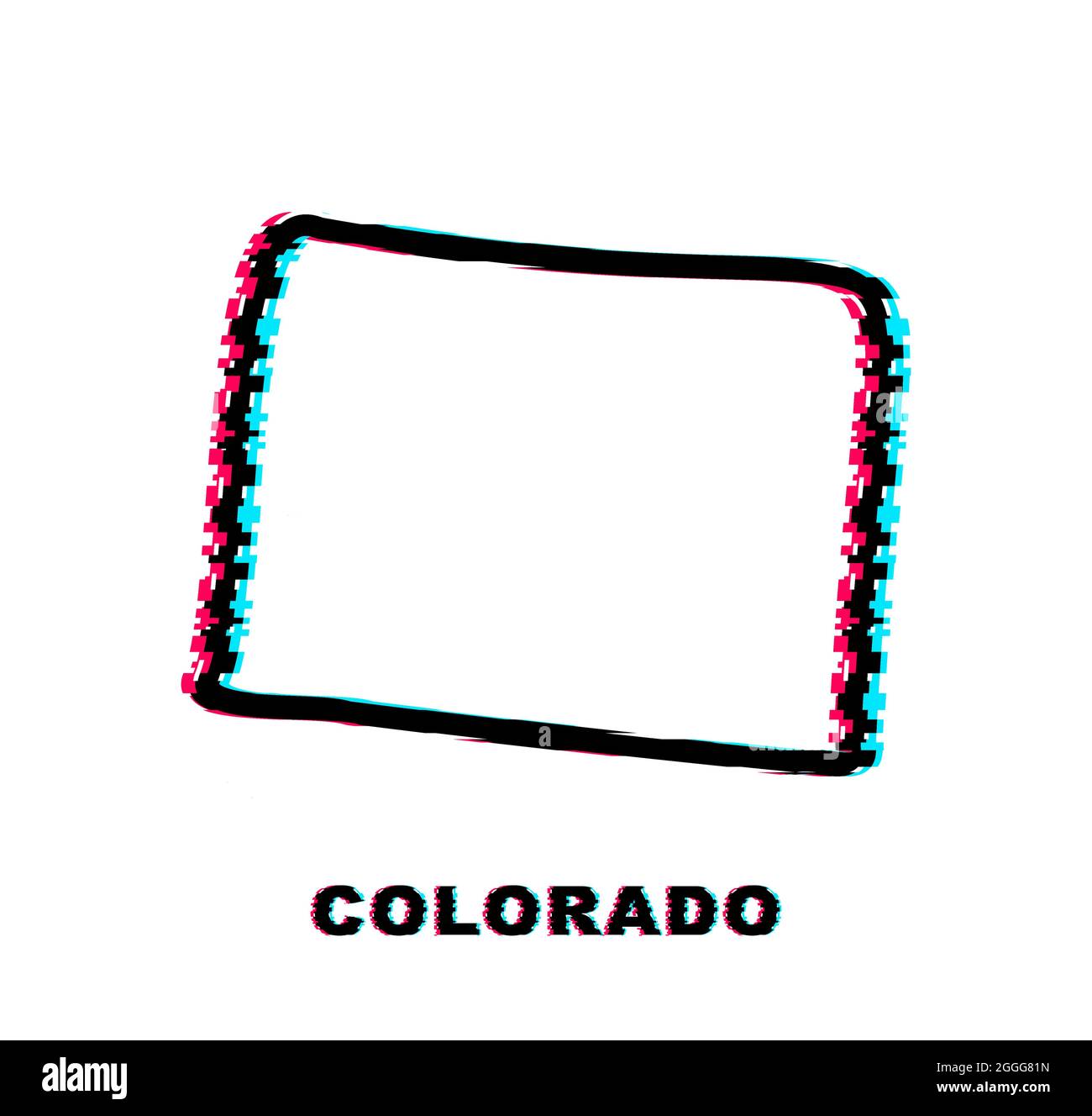 Colorado state map outline glitch icon. Vector illustration Stock ...