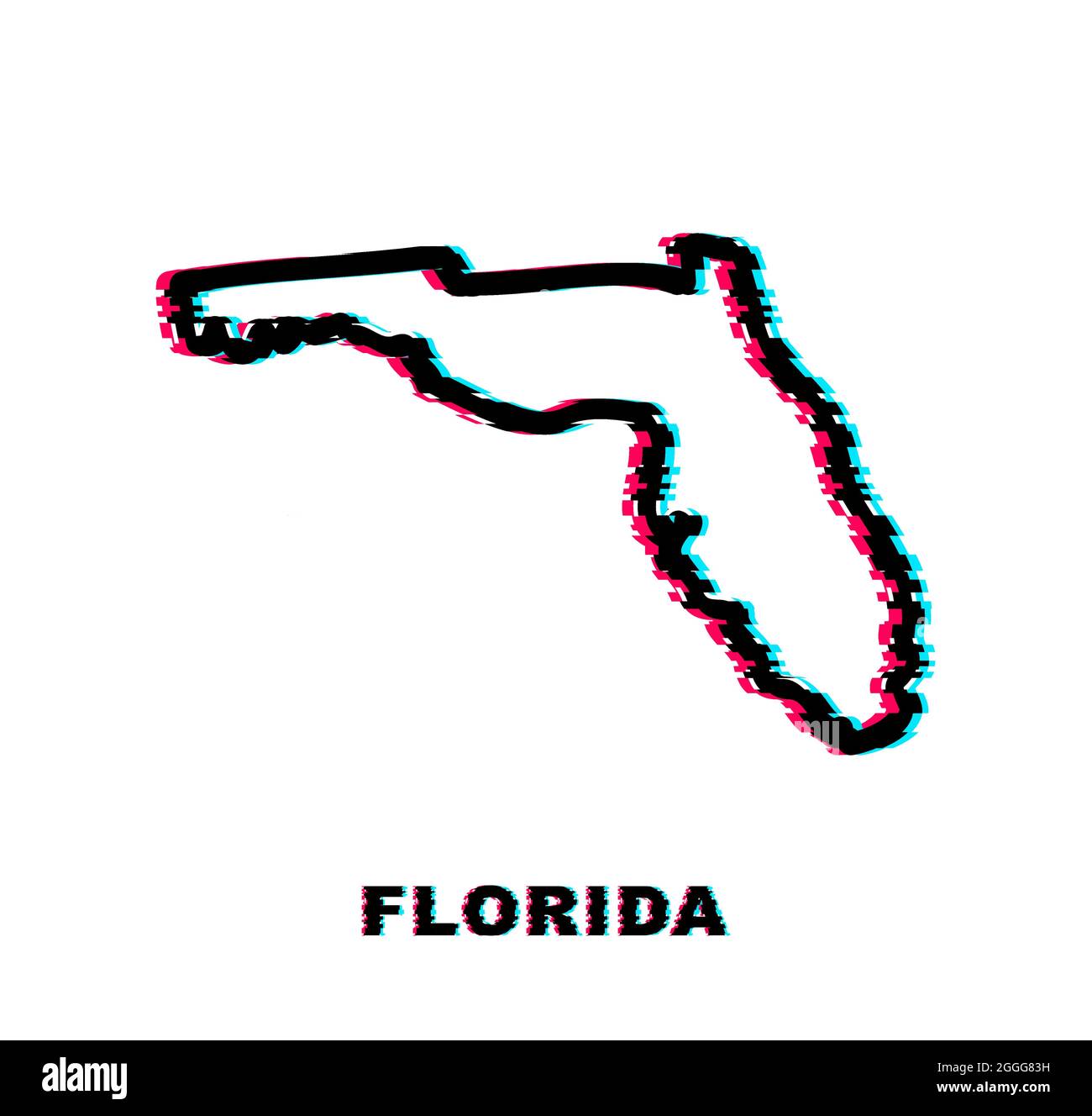 Florida state map glitch icon. Vector illustration Stock Vector Image ...