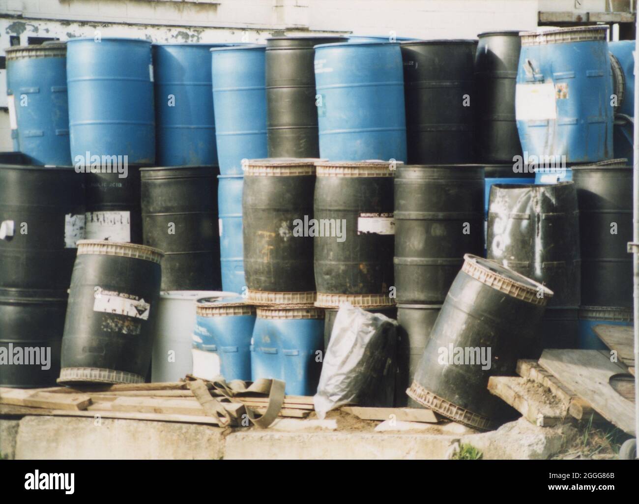 Stacks of waste drums Stock Photo - Alamy
