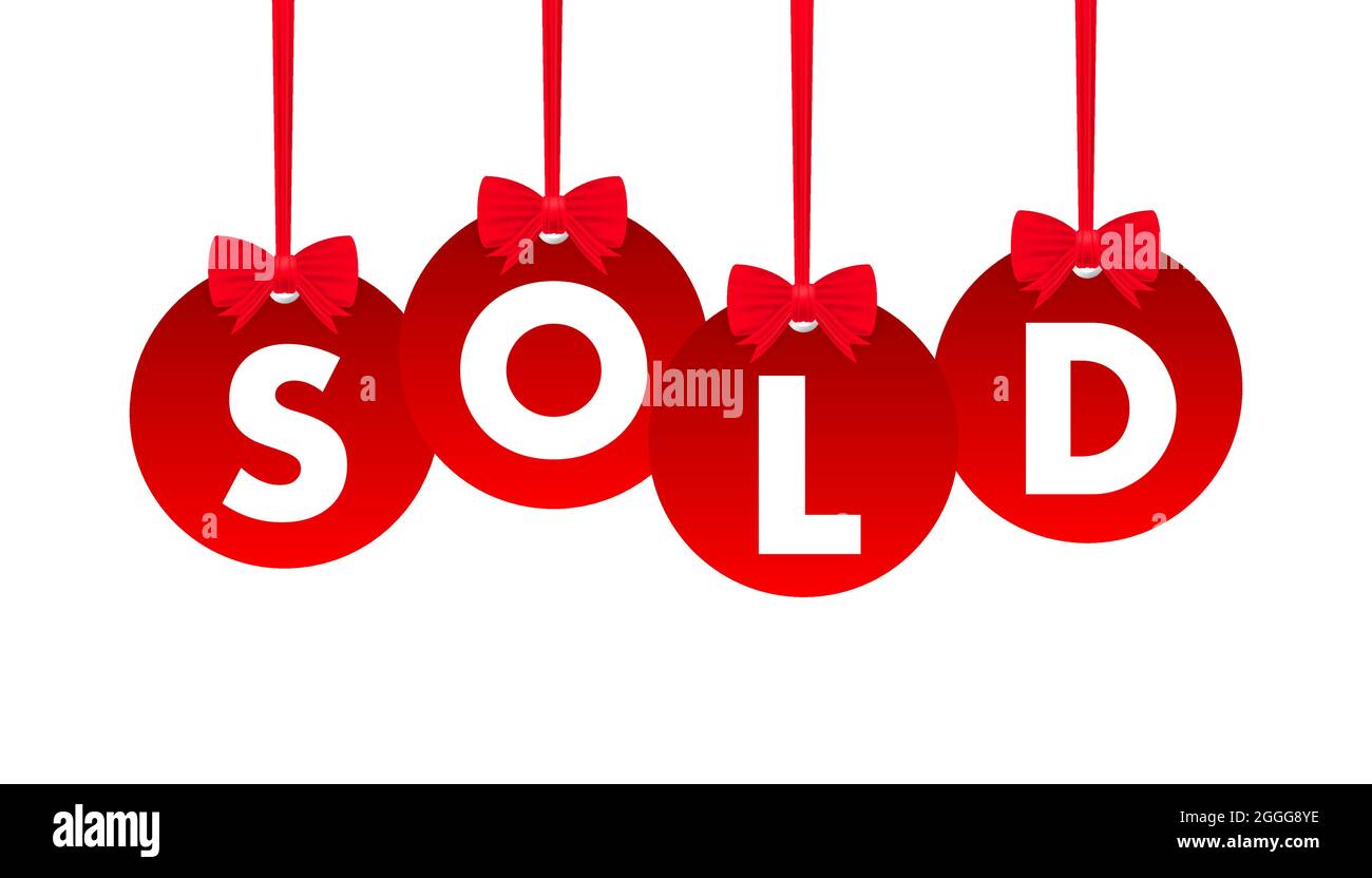 Sold wording gift tags. Vector stock illustration Stock Vector Image ...