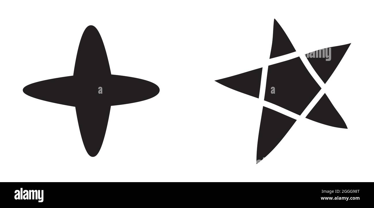 A star or a thumbnail icon. A hand-drawn vector black icon on a white ...