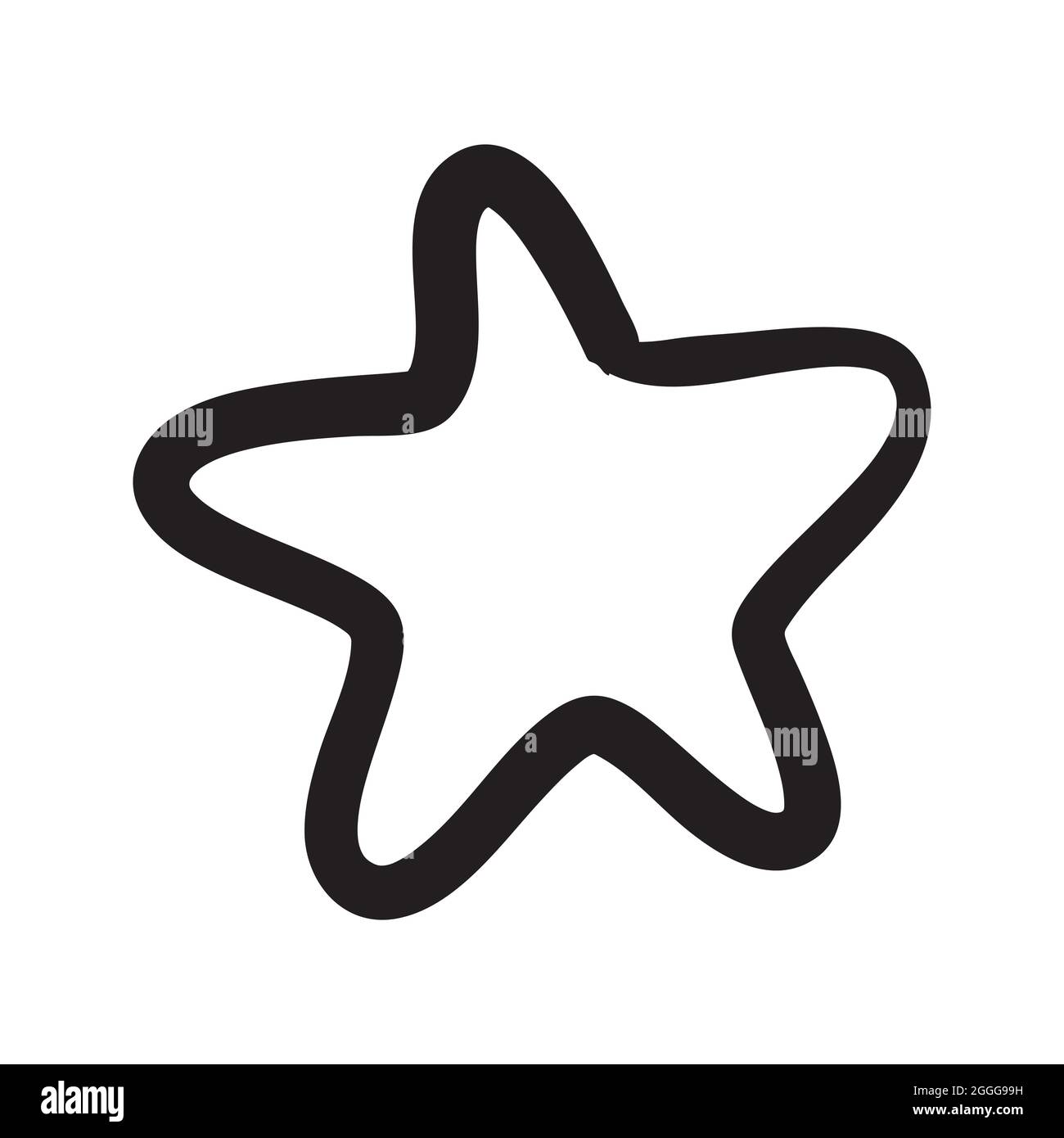 A star or a thumbnail icon. A hand-drawn vector black icon on a white ...