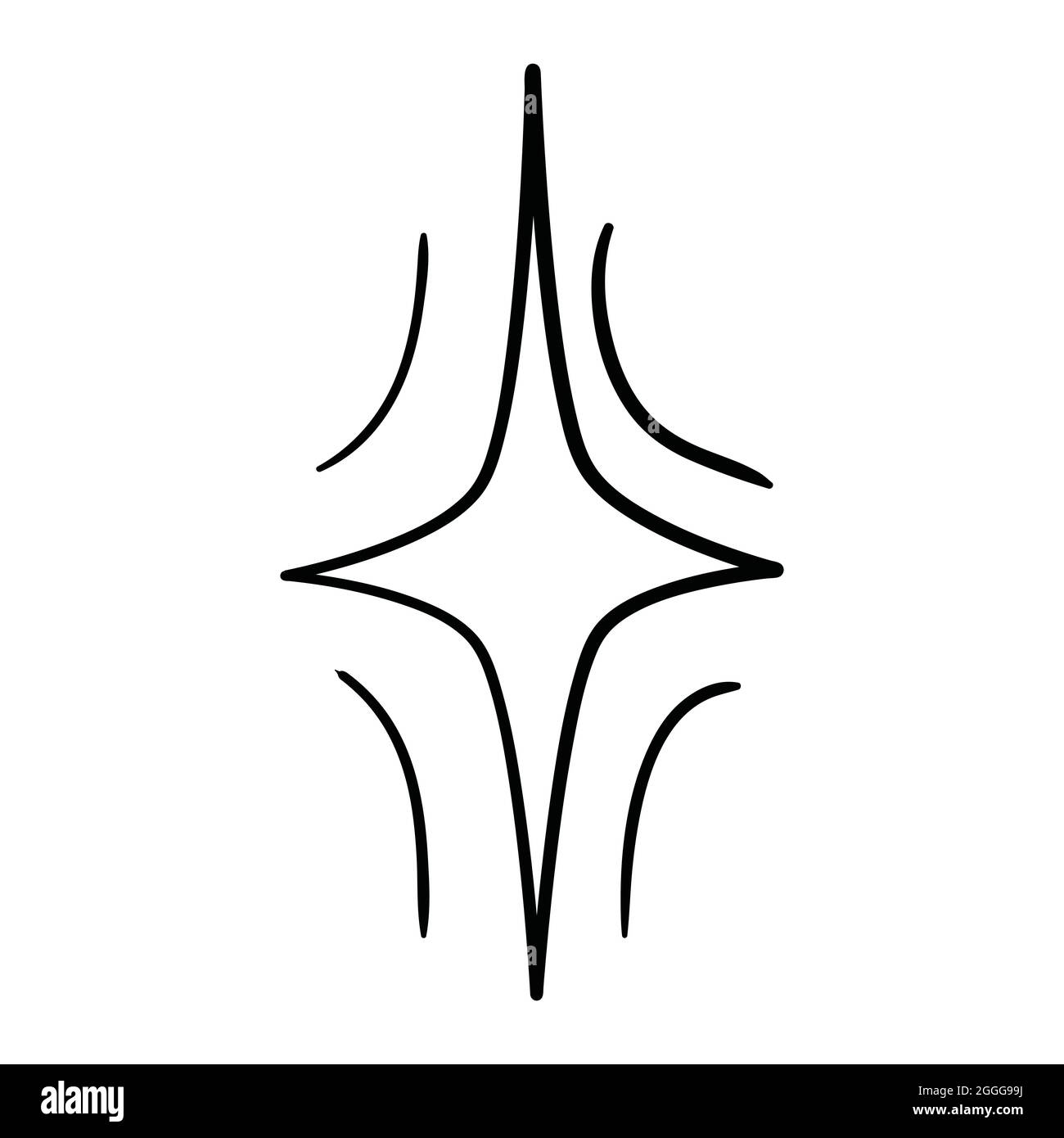 A star or a thumbnail icon. A hand-drawn vector black icon on a white ...