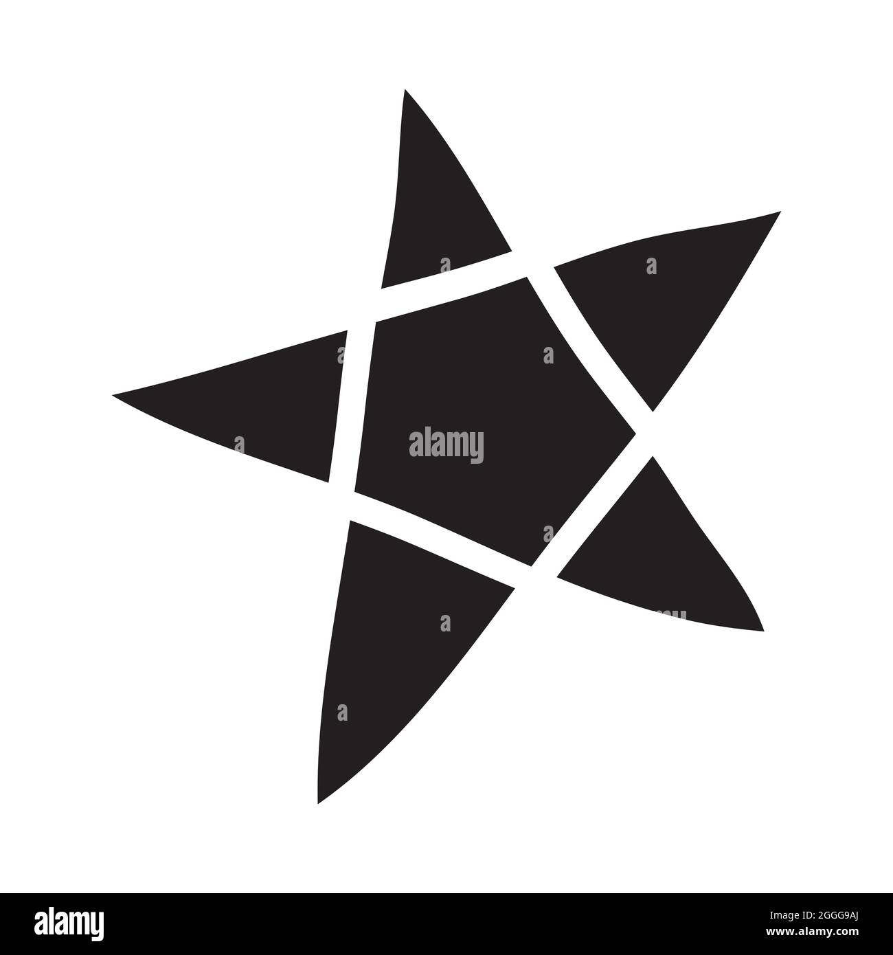 A star or a thumbnail icon. A hand-drawn vector black icon on a white ...