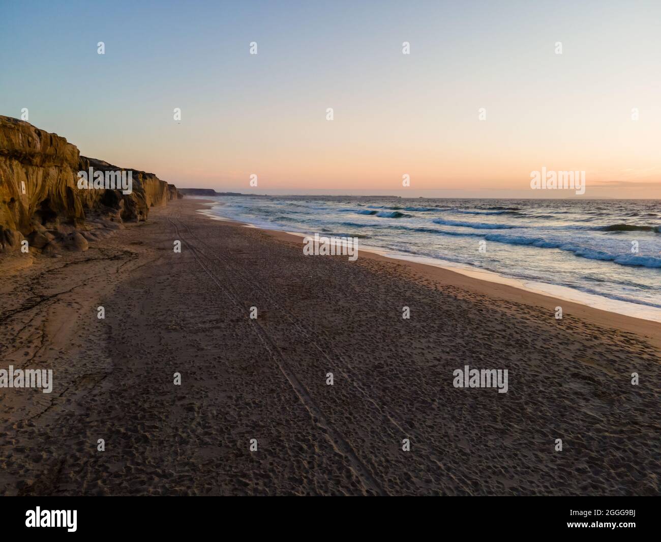 View of the Atlantic coast, ocean and "Praia d`El Rey" beach in ...