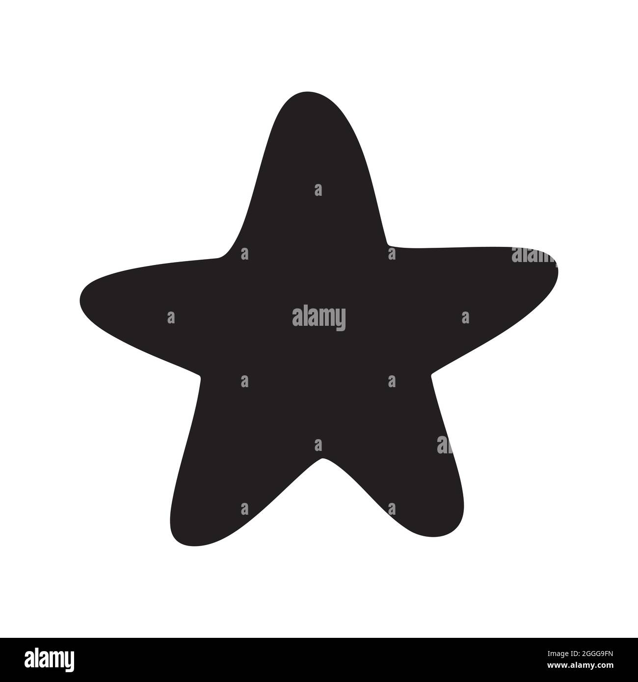A star or a thumbnail icon. A hand-drawn vector black icon on a white ...