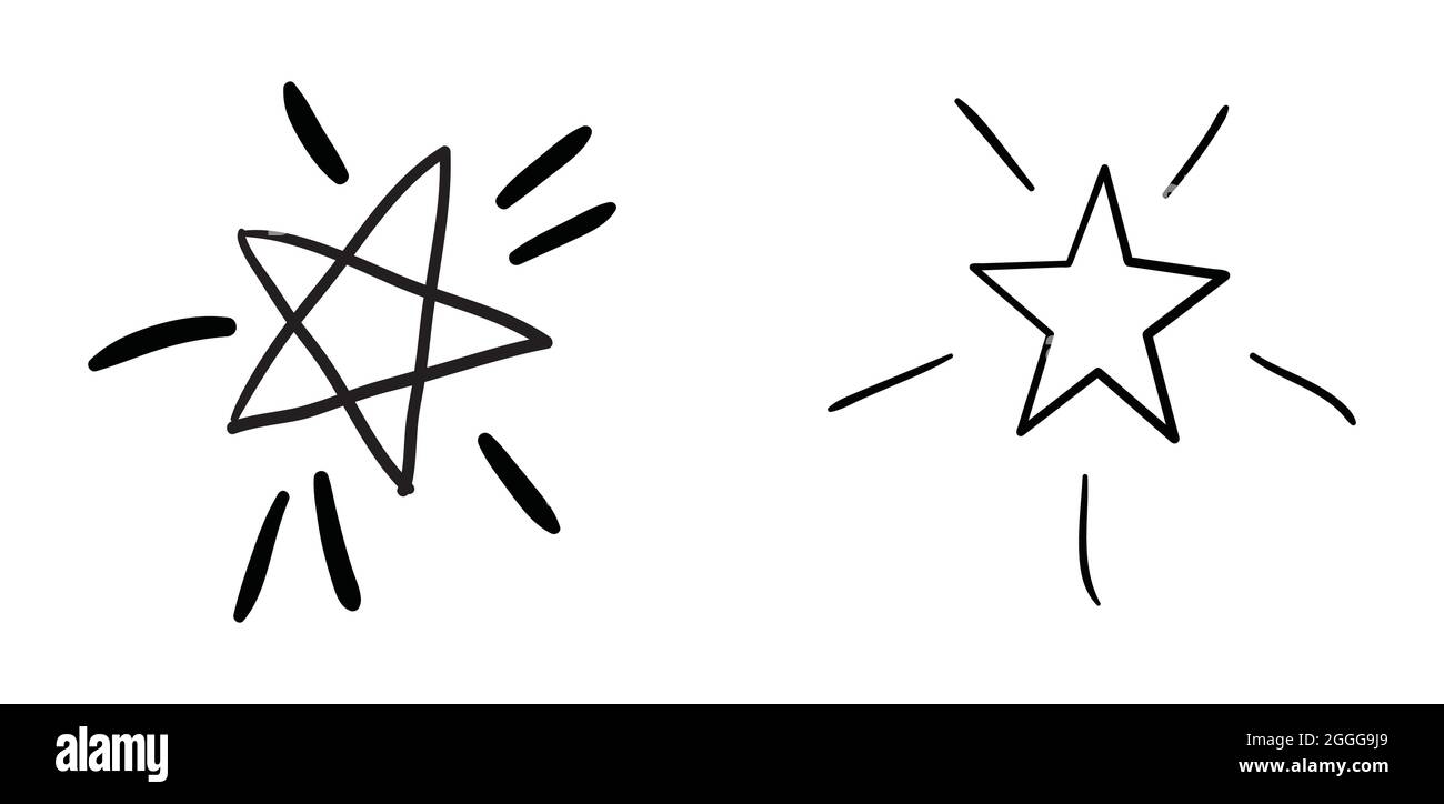 A star or a thumbnail icon. A hand-drawn vector black icon on a white ...