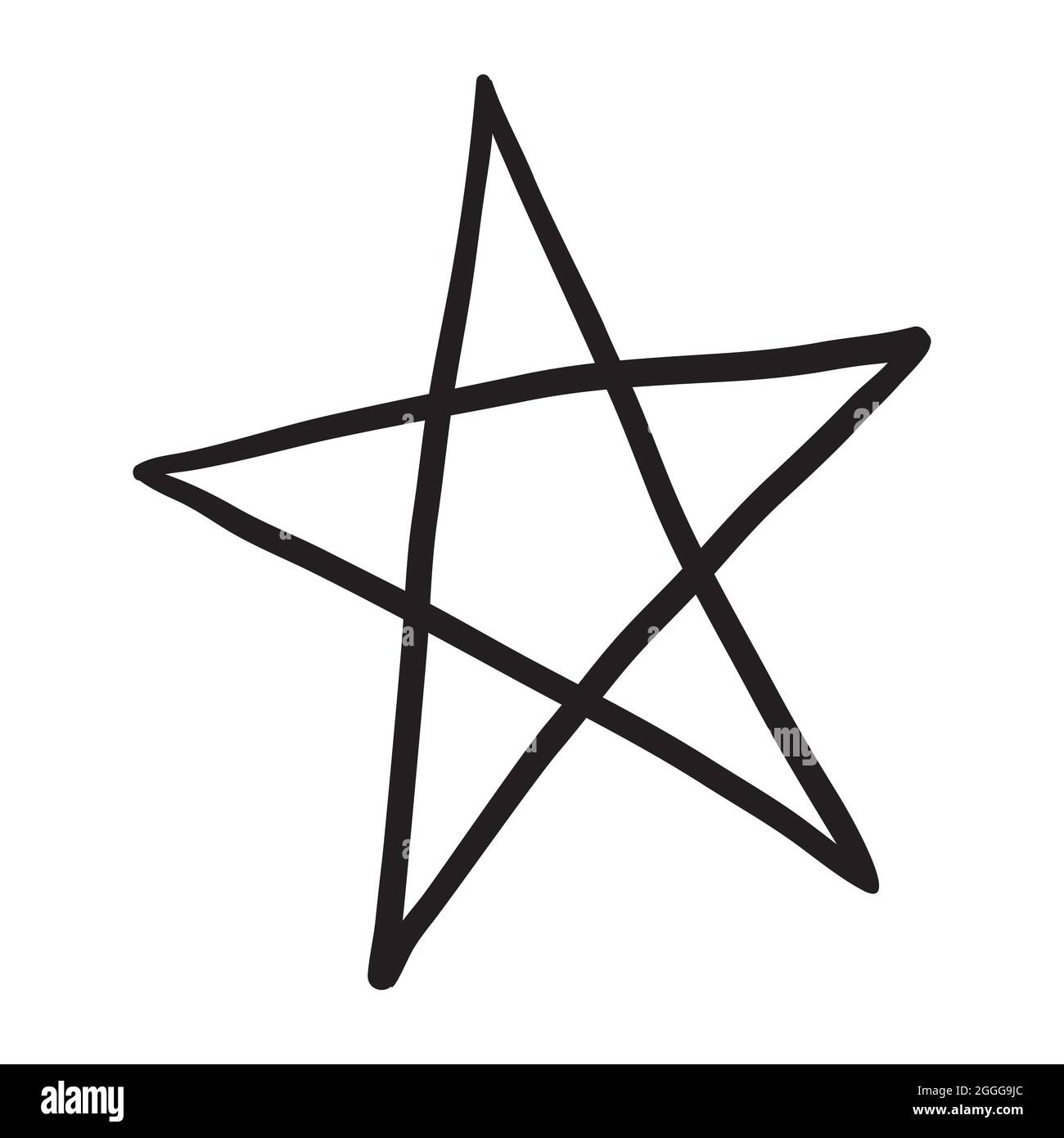 A star or a thumbnail icon. A hand-drawn vector black icon on a white ...