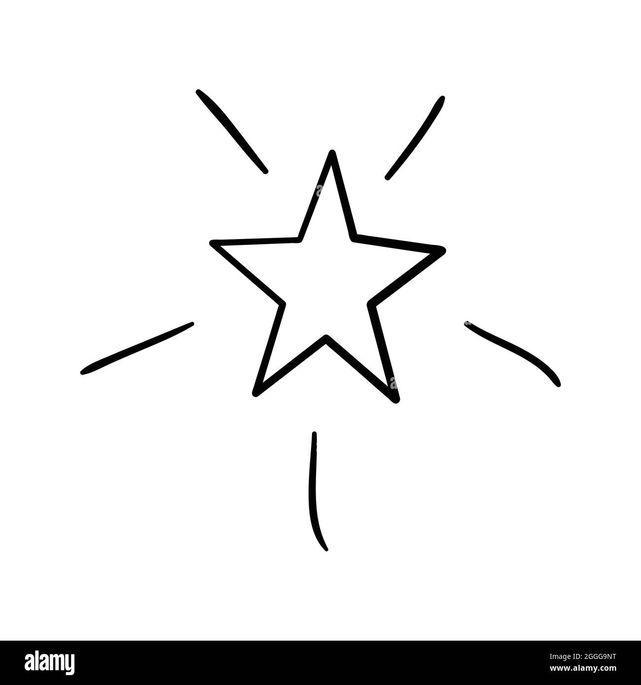 A star or a thumbnail icon. A hand-drawn vector black icon on a white ...