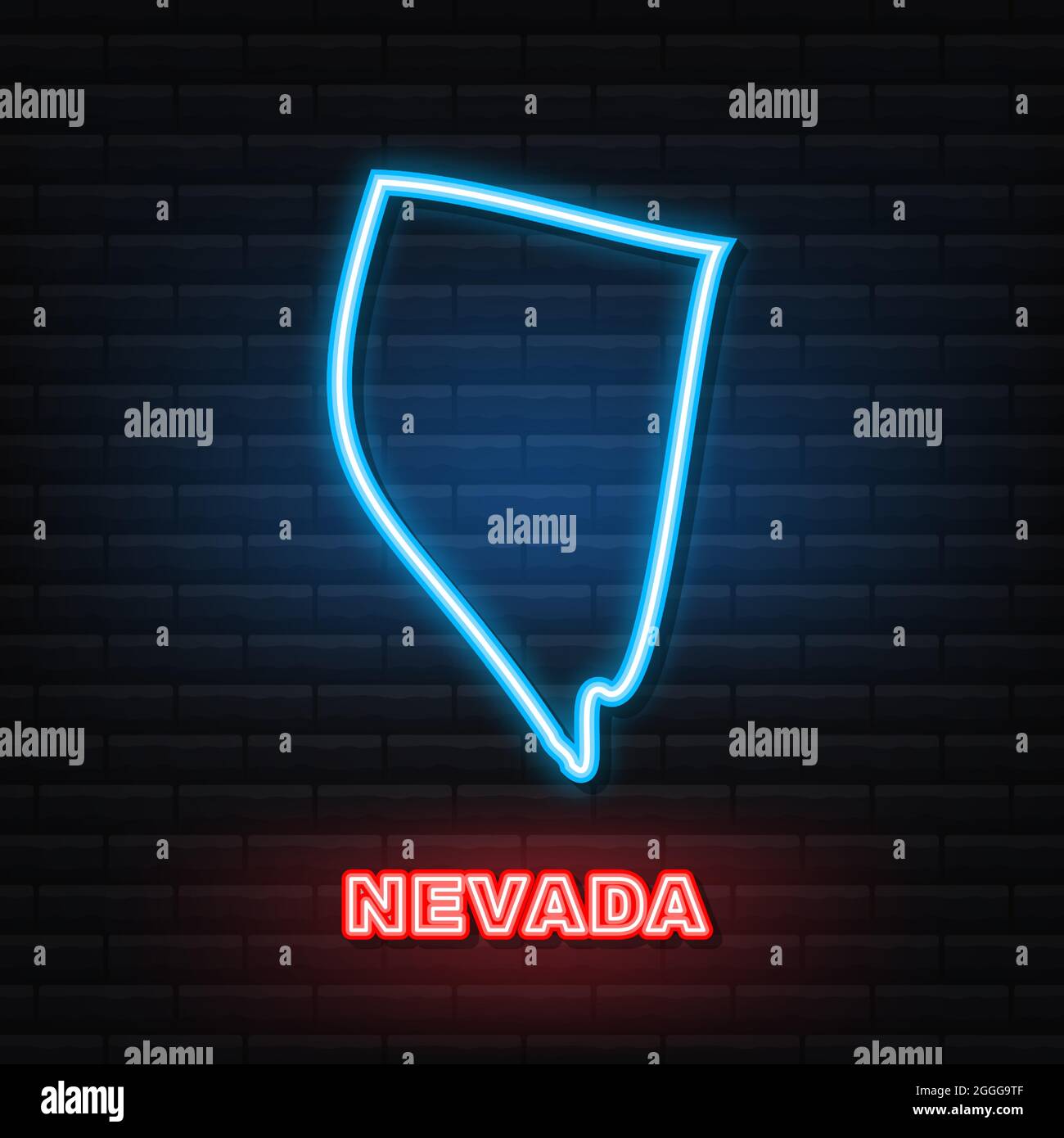 Nevada state map outline neon icon. Vector illustration Stock Vector ...
