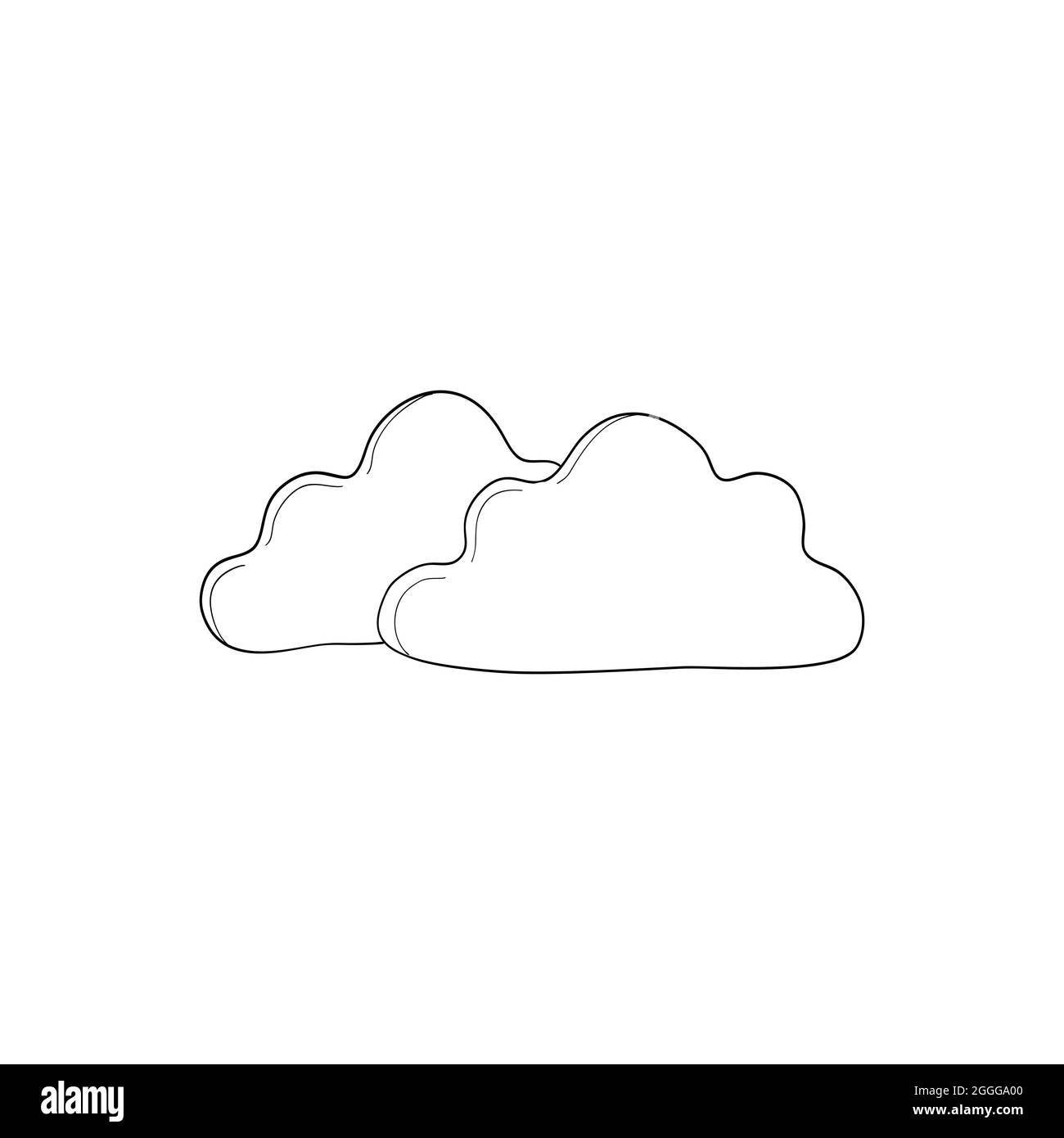 Vector Doodle cloud on white isolated background Stock Vector Image & Art - Alamy