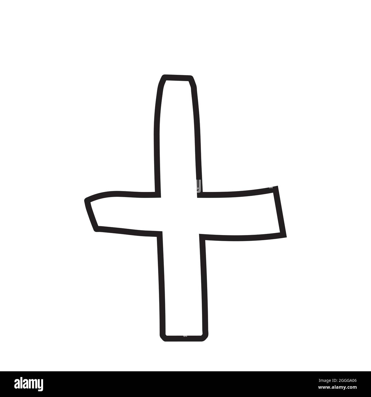 A star or a thumbnail icon. A hand-drawn vector black icon on a white ...