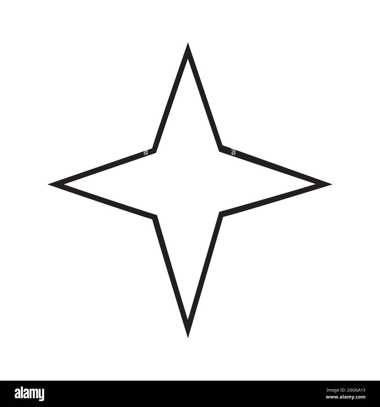 A star or a thumbnail icon. A hand-drawn vector black icon on a white ...