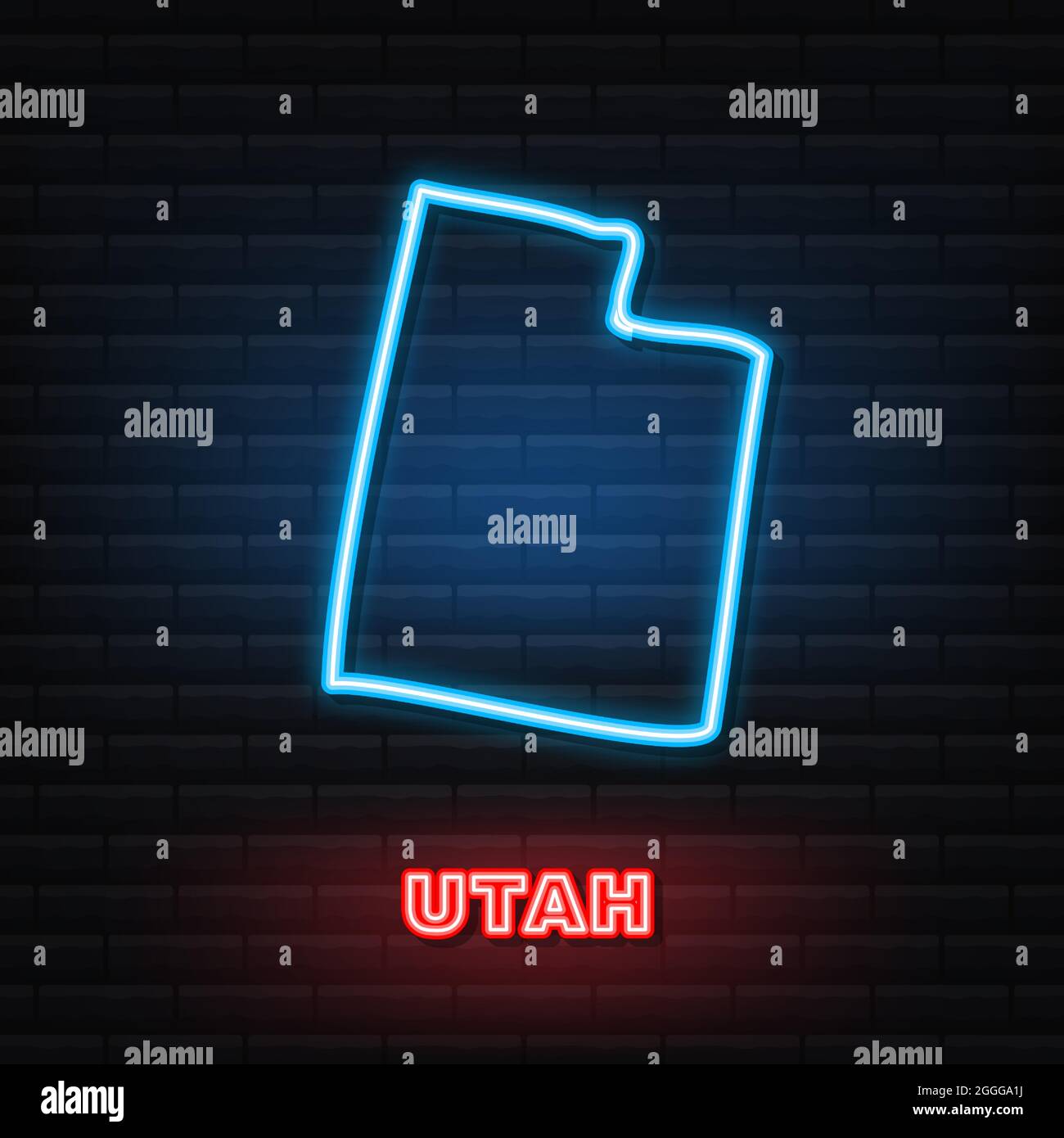 Utah state map neon icon. Vector illustration Stock Vector Image & Art ...