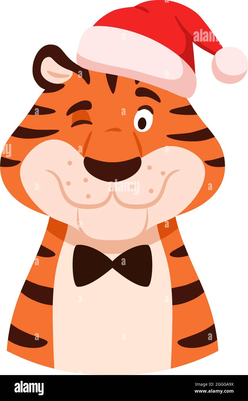 Cute winking tiger portrait isolated on white Stock Vector Image & Art ...