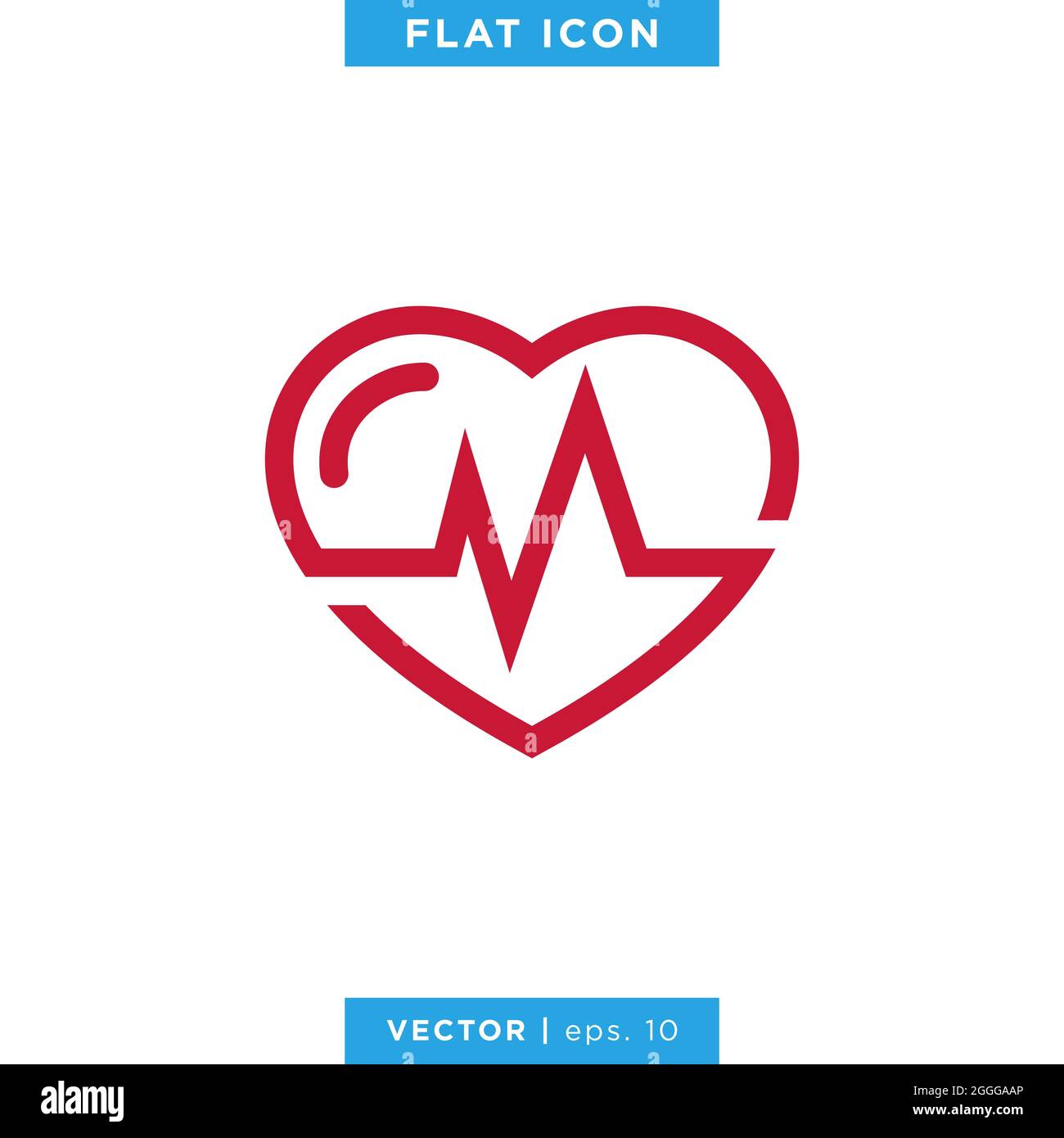 Heart and Cardiogram Icon Vector Stock Illustration Design Template ...