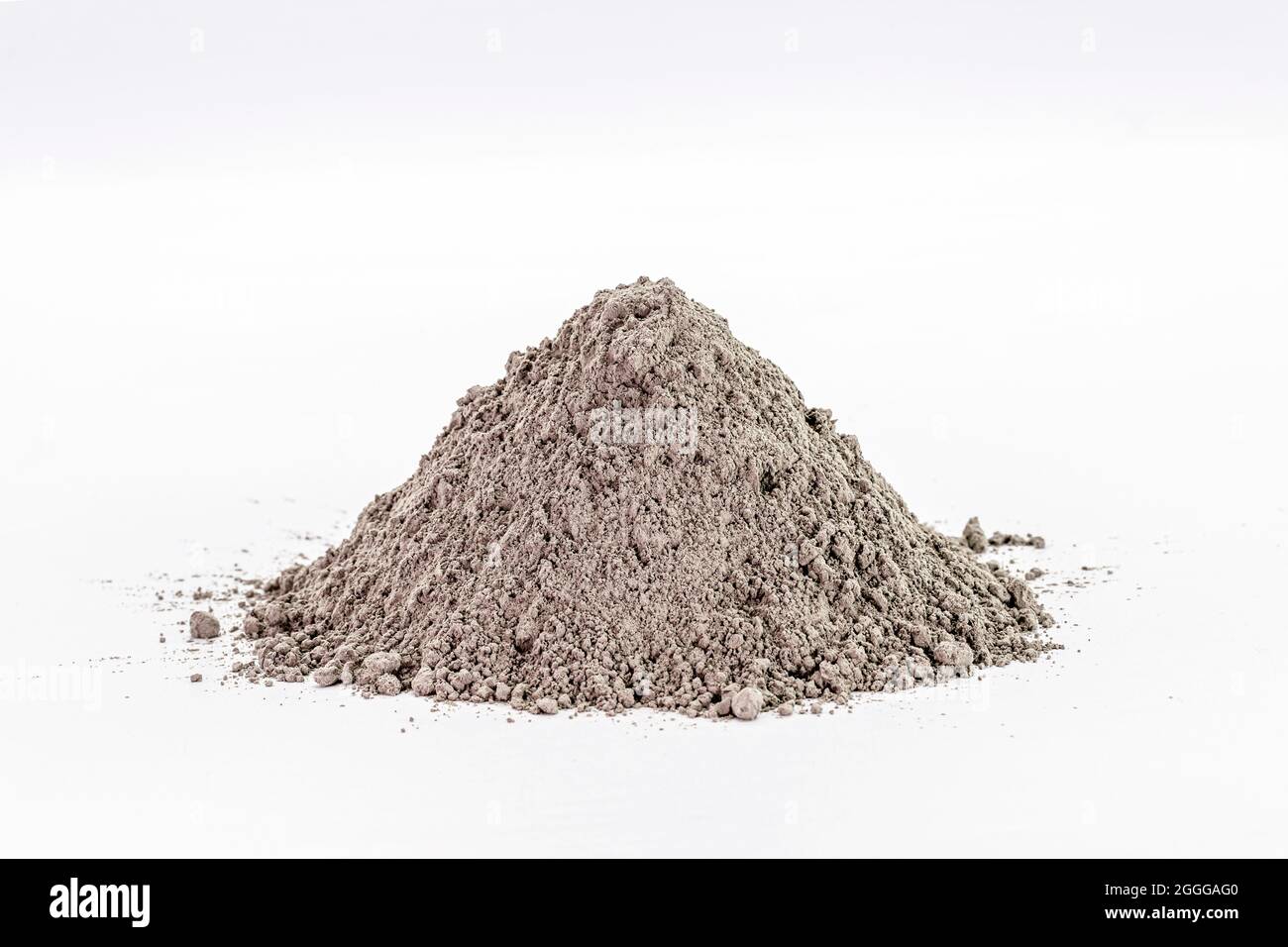Cement dust pile on isolated white background, construction material ...