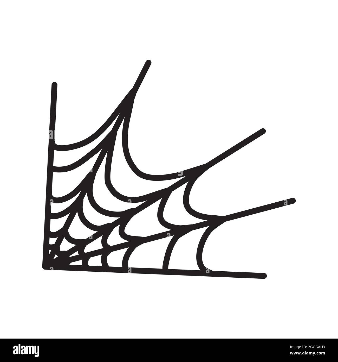 Corner spiderweb black linear icon. Halloween outline sign. Monochrome ...