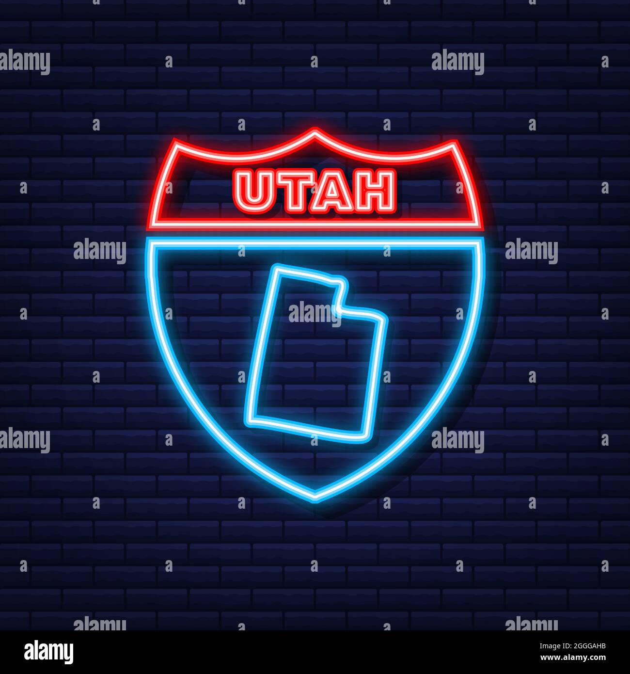 Utah state map neon icon. Vector illustration Stock Vector Image & Art ...
