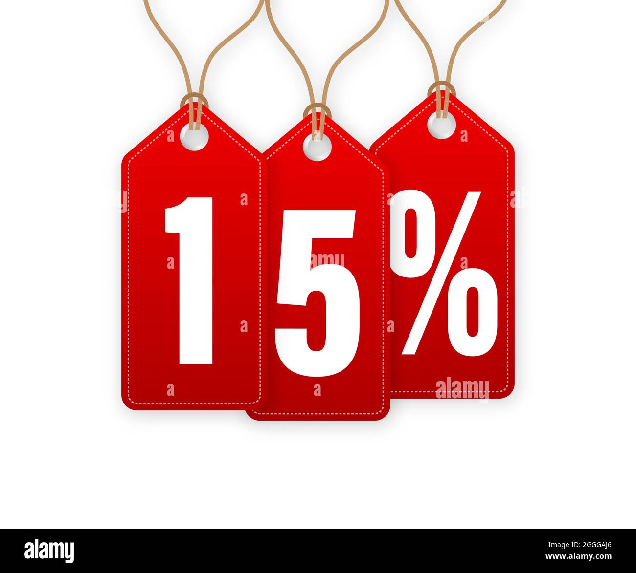 Vector illustration of discount Tag -15 percent off. Hangtags Sale ...