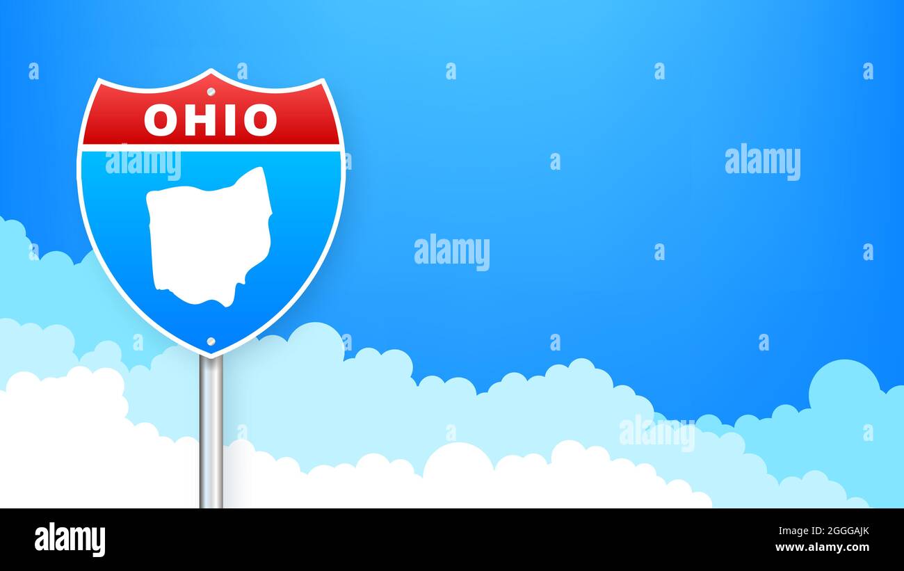 Ohio map on road sign. Welcome to State of Ohio. Vector illustration ...