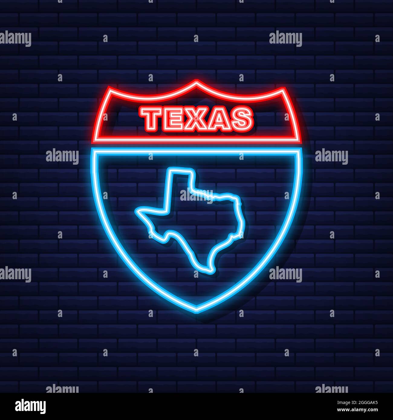 Texas state map outline neon icon. Vector illustration Stock Vector ...