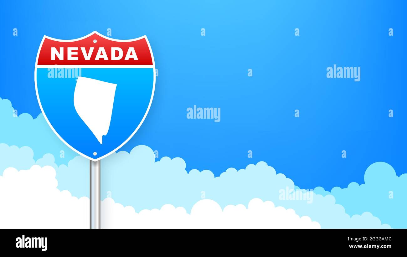Nebraska federal state map outline road sign. Vector illustration Stock ...