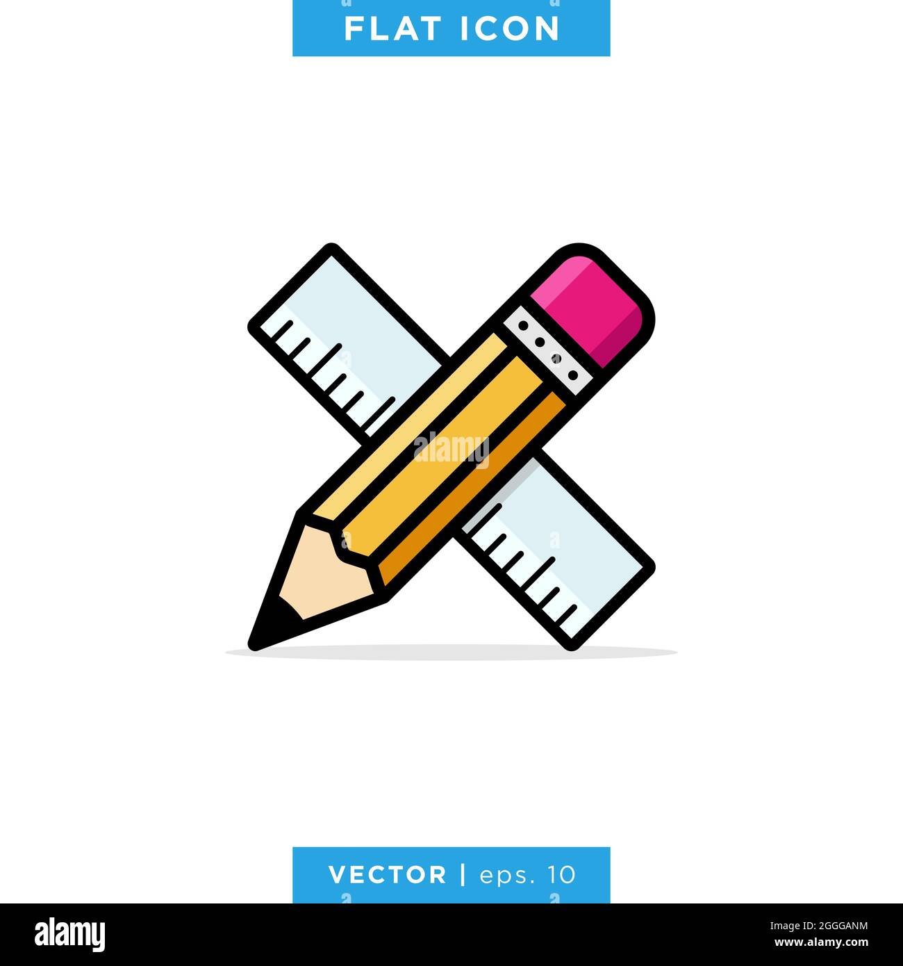 Pencil and ruler icon vector stock illustration design template. Vector ...