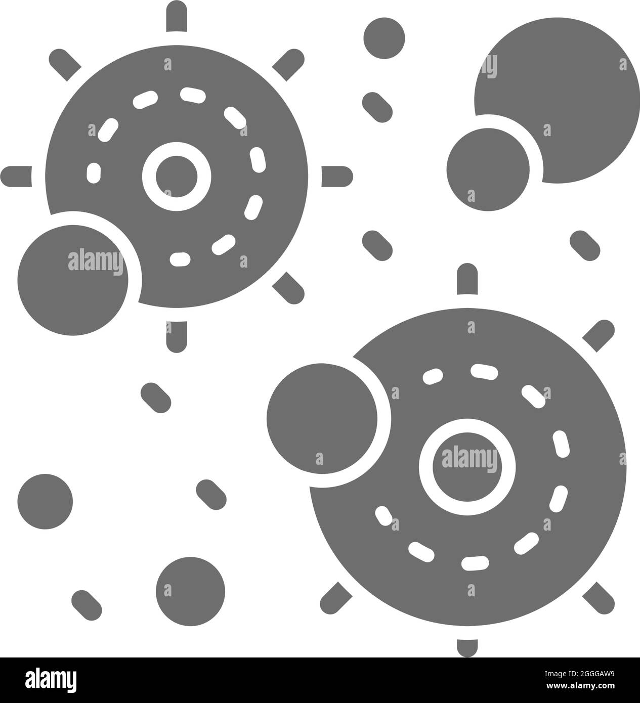 Virus infection, microbe, bacteria grey icon. Isolated on white ...