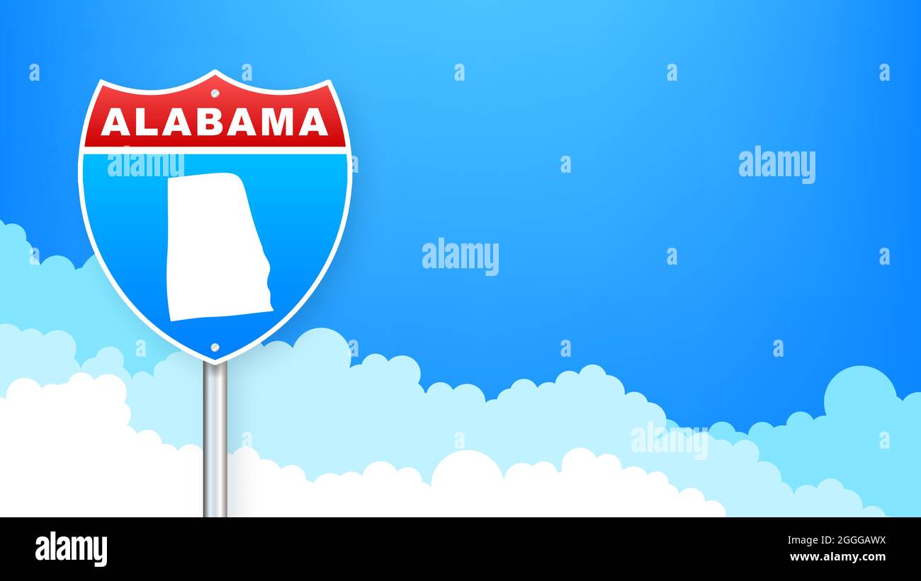 Map of Alabama State United States of America, Alabama outline road ...