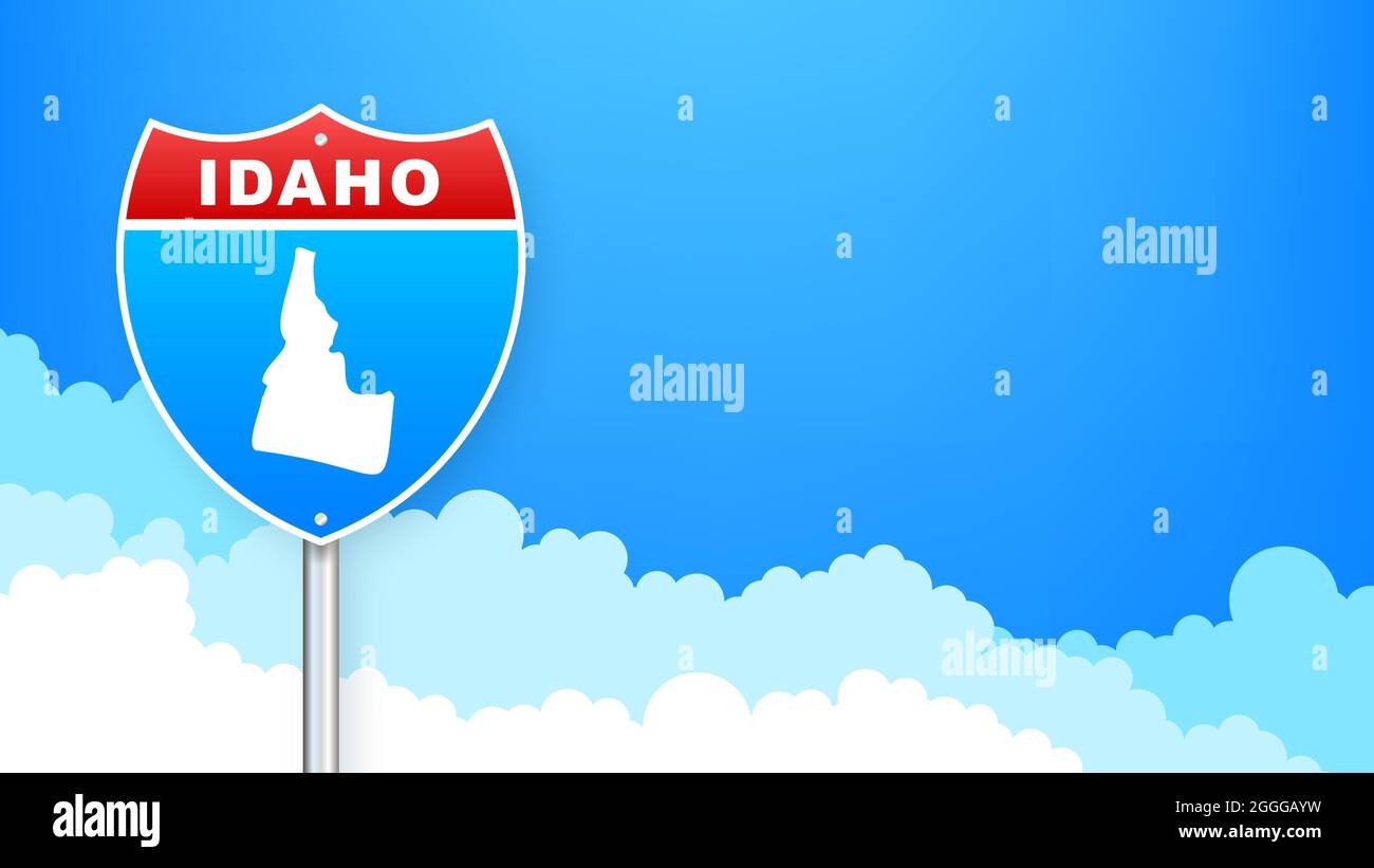 Idaho map on road sign. Welcome to State of Idaho. Vector illustration ...