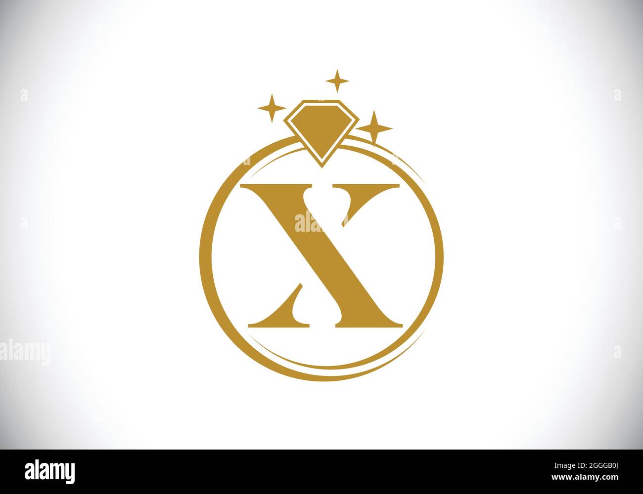 Initial X monogram letter alphabet in a circle with Diamond. Diamond ...