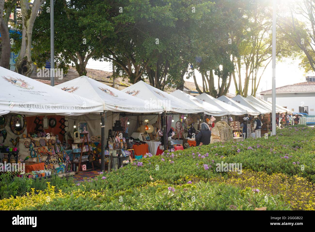 Saturday August 28, 2021. The Main Park of Cajica, Cundinamarca ...