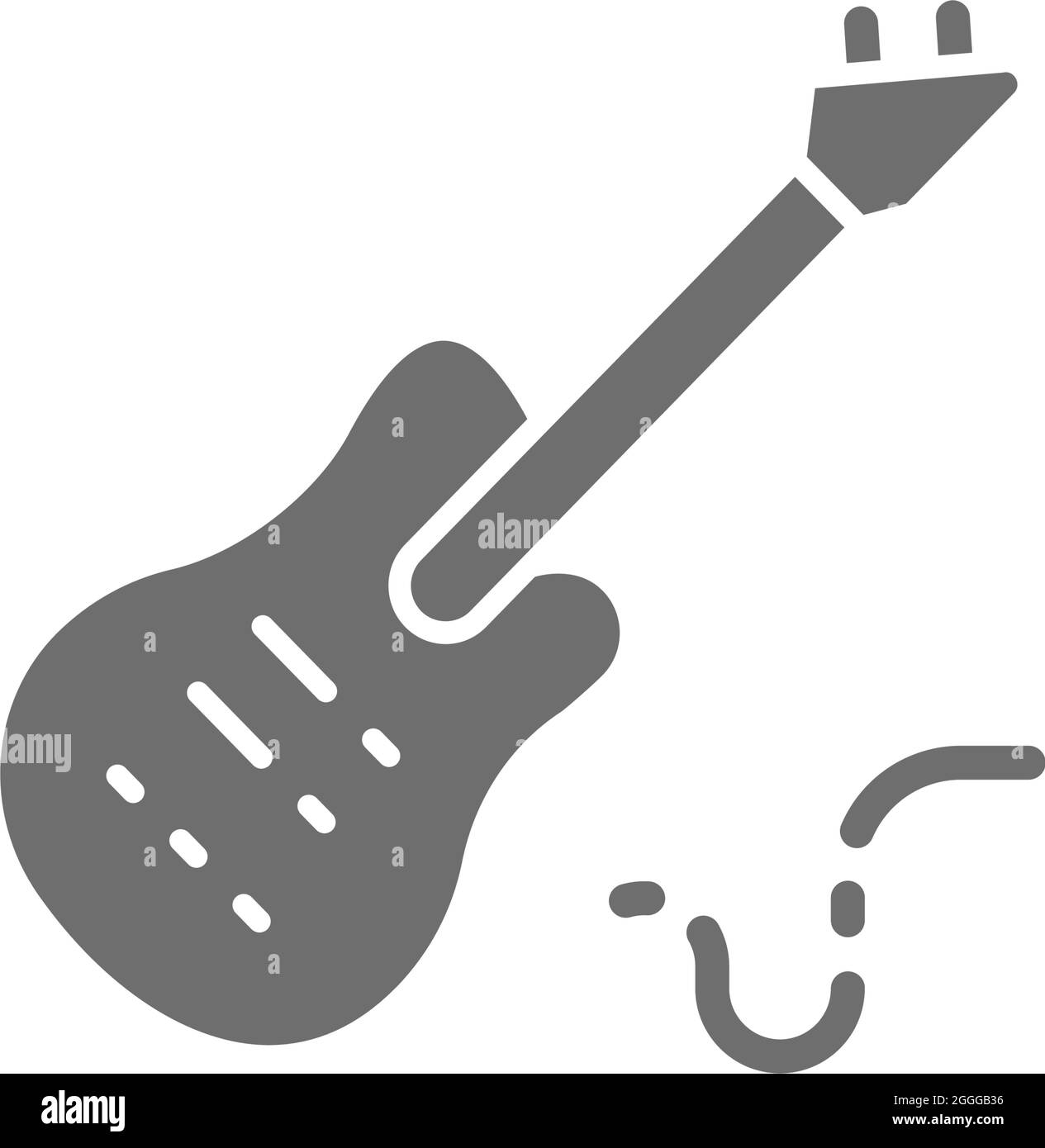 Electronic bass guitar, music instrument grey icon Stock Vector Image ...
