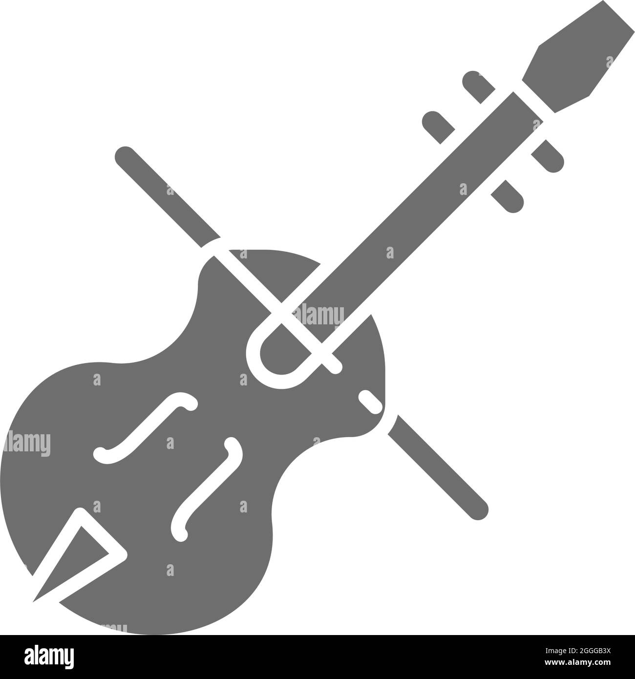 Violin, violoncello, cello, string musical instrument grey icon Stock ...