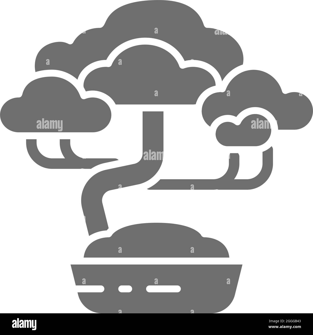 Bonsai tree grey icon. Isolated on white background Stock Vector Image ...