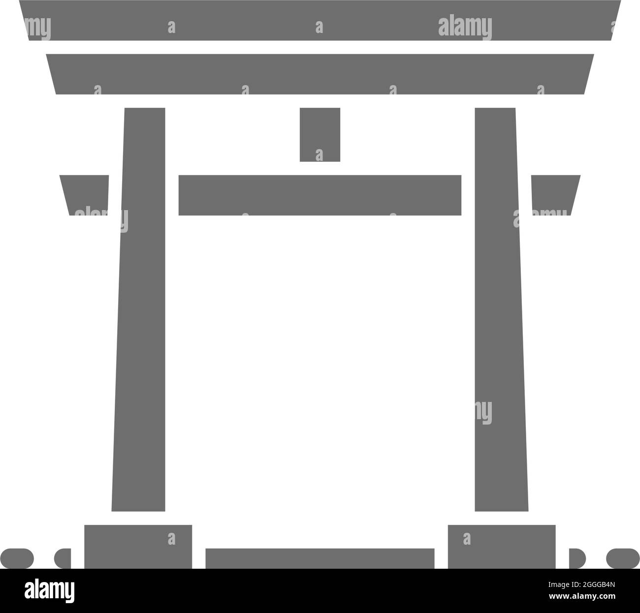 Japanese Torii gate grey icon. Isolated on white background Stock ...