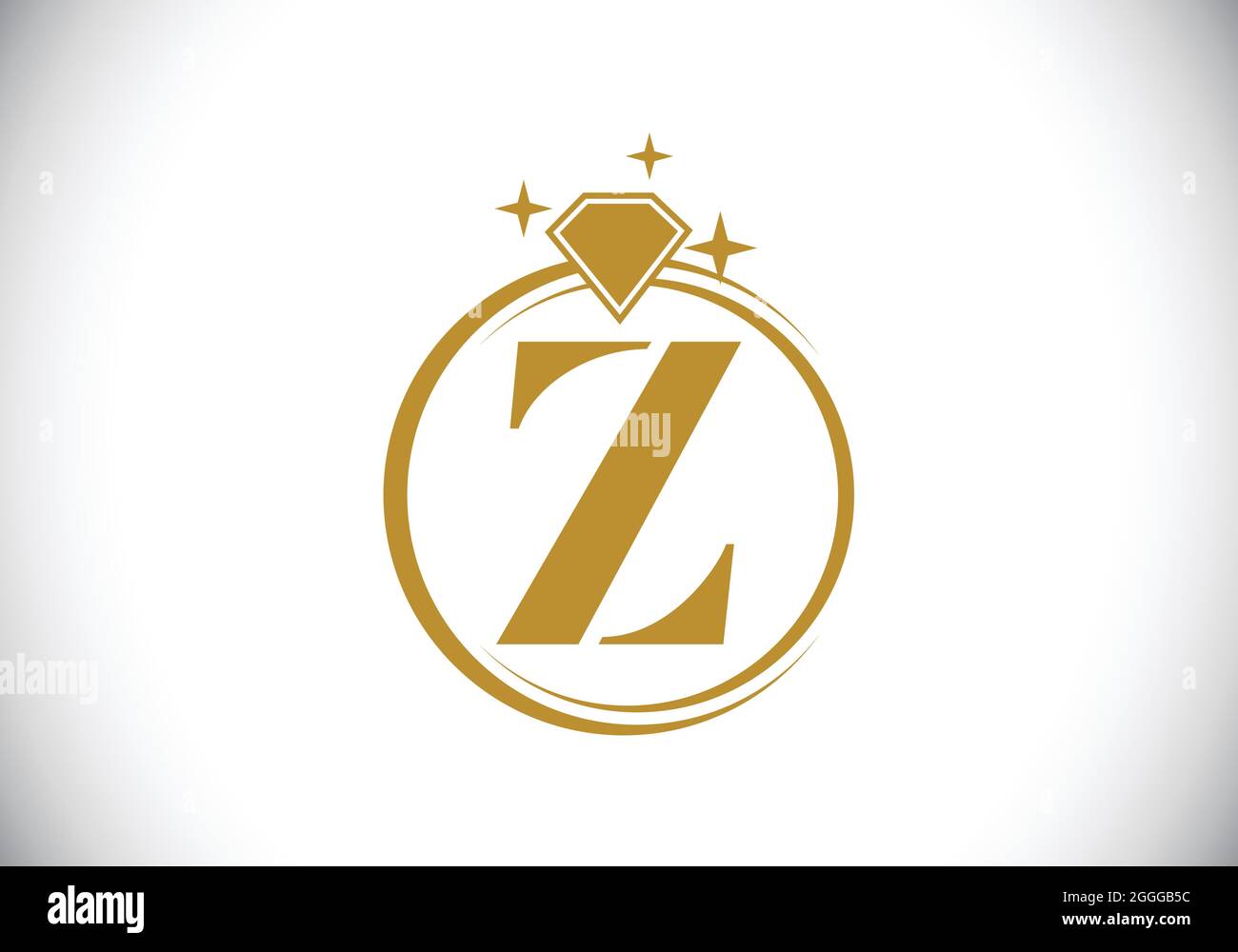 Initial Z monogram letter alphabet in a circle with Diamond. Diamond ...