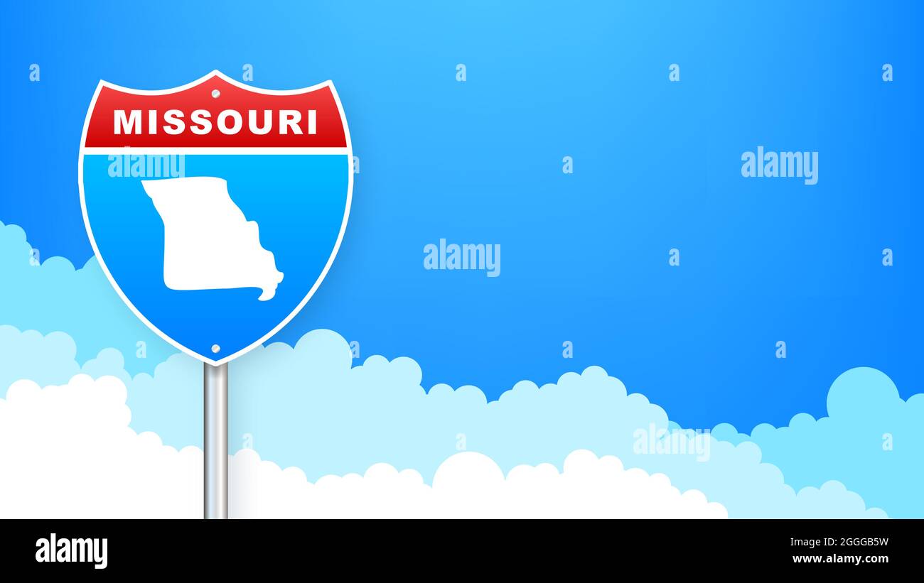 Missouri map on road sign. Welcome to State of Missouri. Vector ...