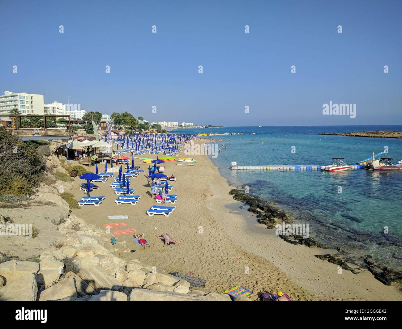 Protaras, Cyprus - October 19 2019: the view of a fig tree beach in ...