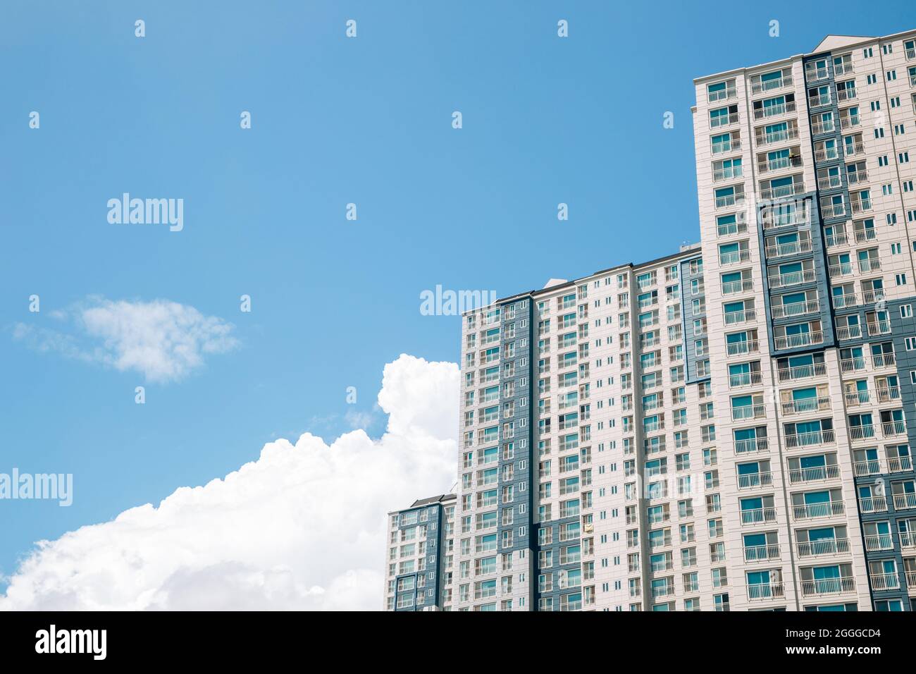 Modern apartment building and cloudy sky in Suwon, Korea Stock Photo ...
