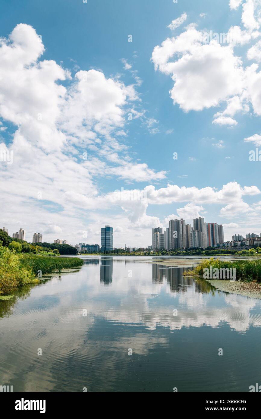 Modern buildings and Gwanggyo Lake Park in Suwon, Korea Stock Photo - Alamy