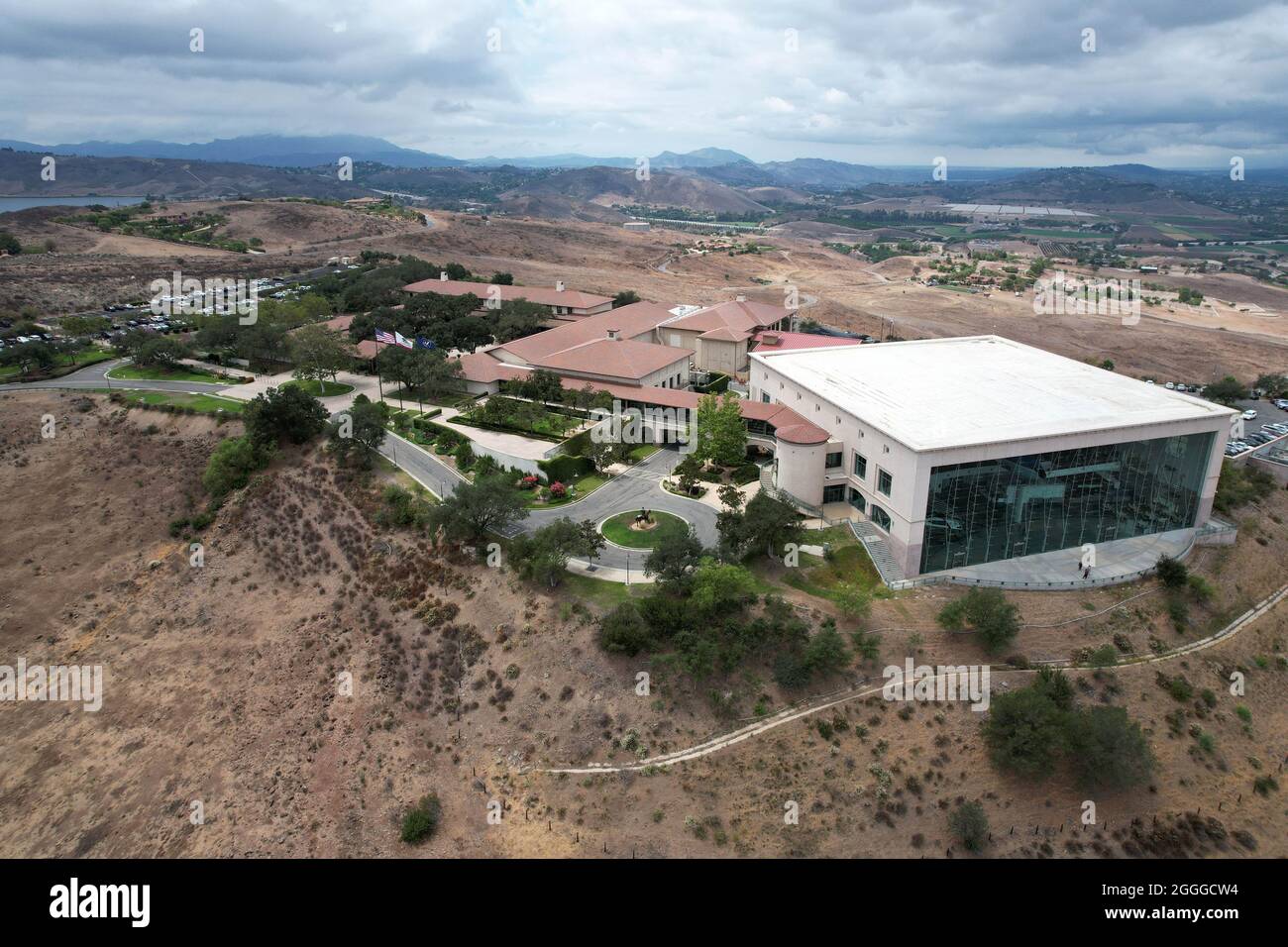 An aerial view of the Ronald Reagan Presidential Library, Wednesday ...