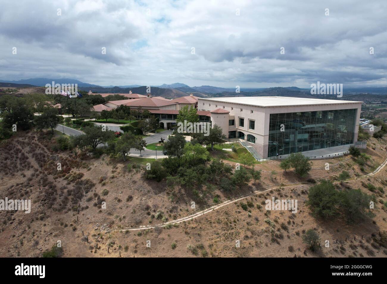 An aerial view of the Ronald Reagan Presidential Library, Wednesday ...
