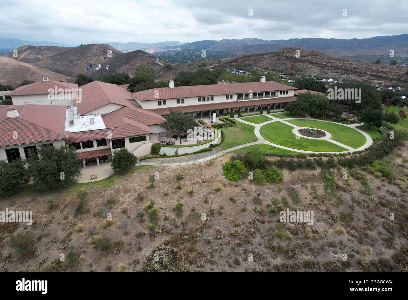 An aerial view of the Ronald Reagan Presidential Library, Wednesday ...
