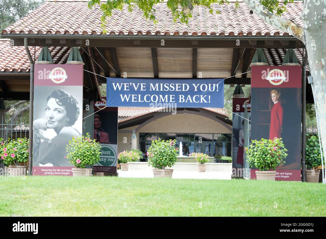 A "We Missed You. Welcome Back" signat the entrance to the Ronald ...