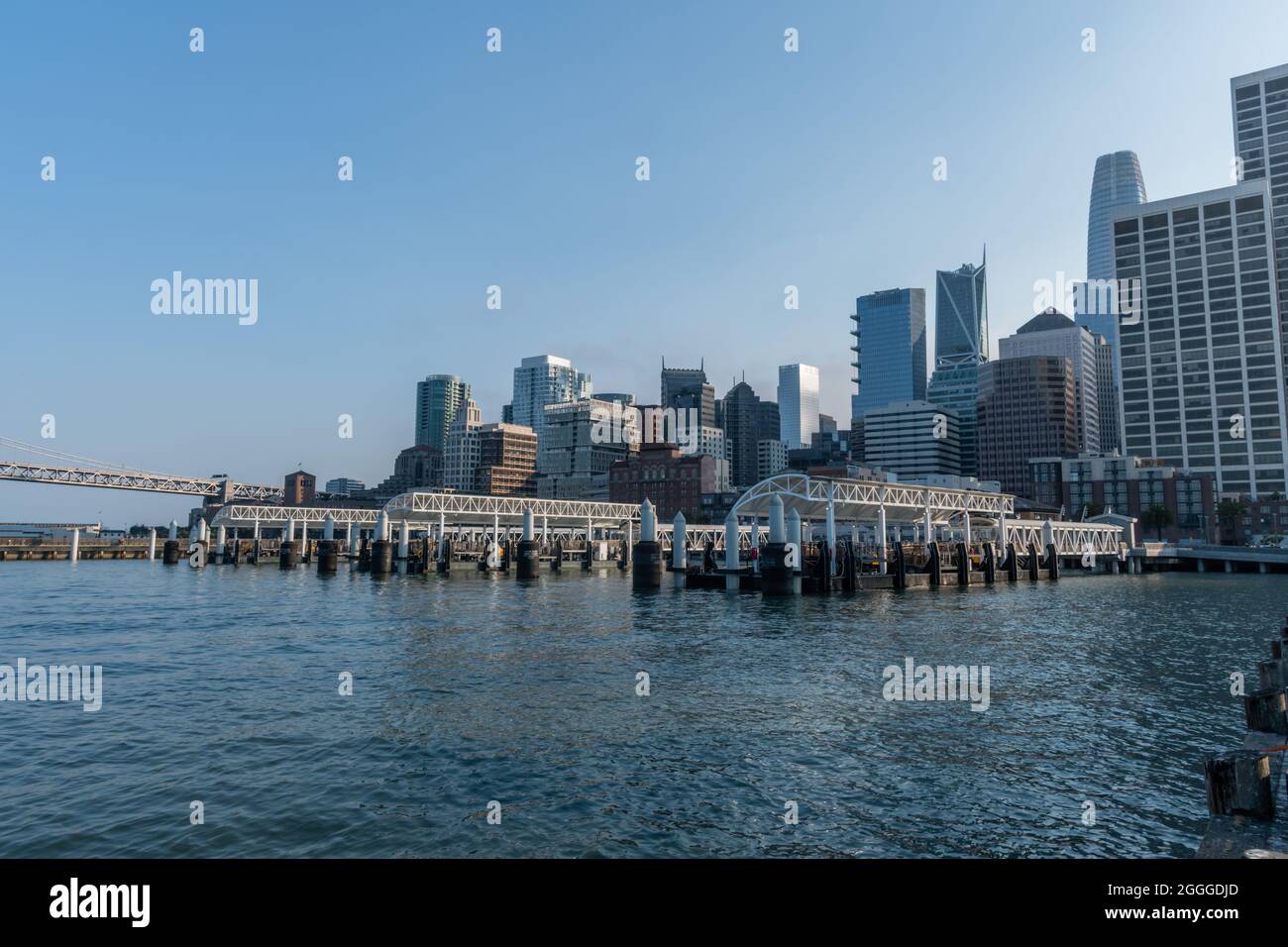 Scenic Embarcadero waterfront vista, downtown San Francisco, Northern ...