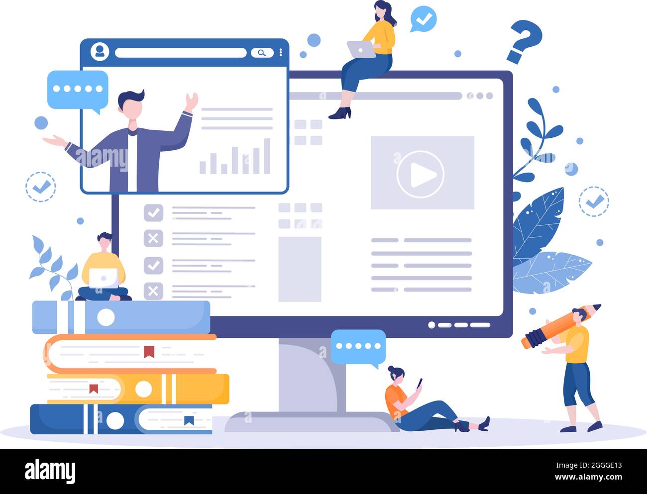 Business Online Training, Seminar or Courses Background Vector ...