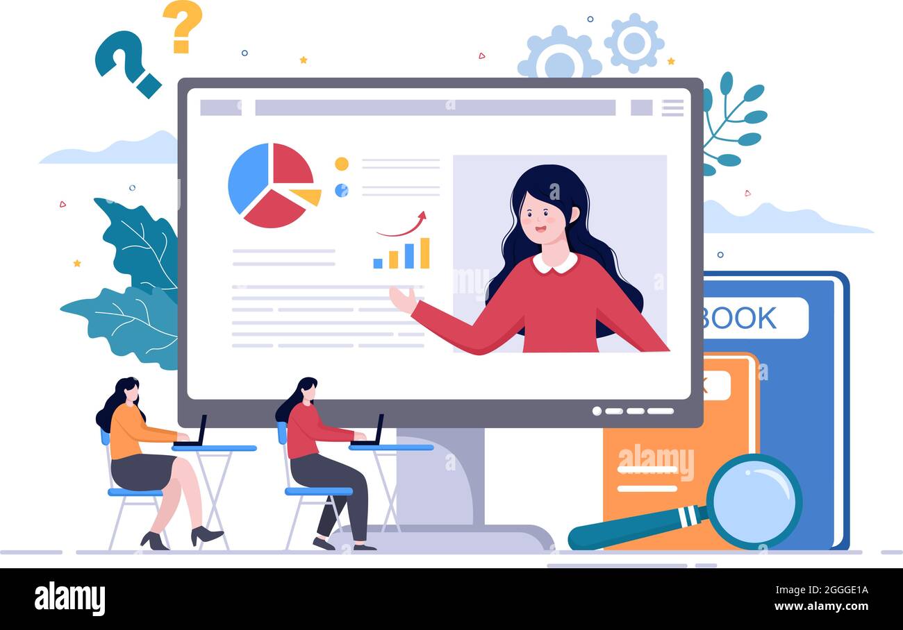 Business Online Training, Seminar or Courses Background Vector ...