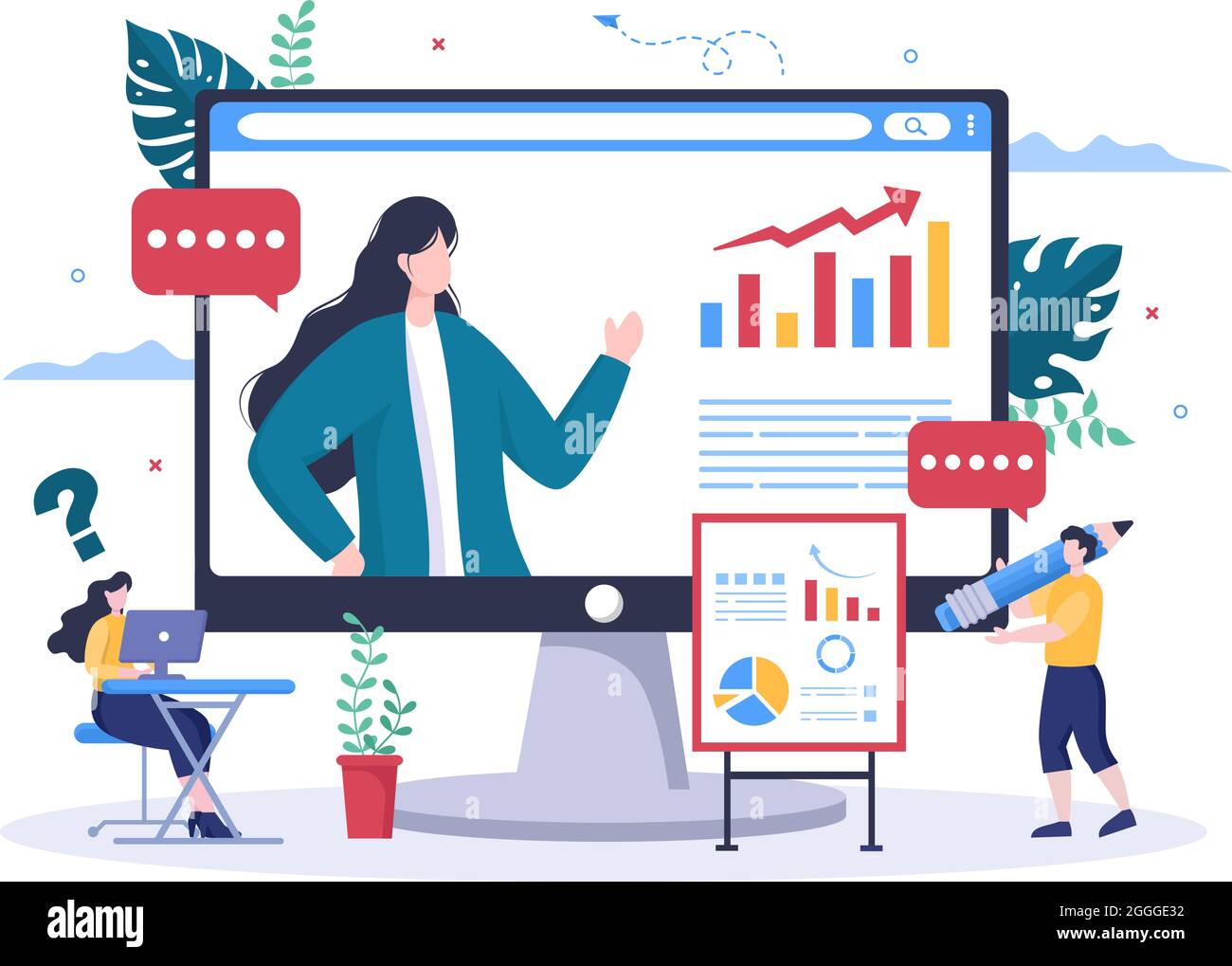 Business Online Training, Seminar or Courses Background Vector ...